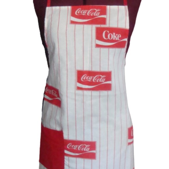 Coca Cola | Kitchen | Coke Coca Cola Logo Red Pin Stripe Apron | Poshmark
